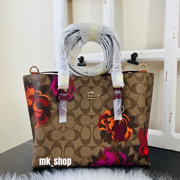 Coach | Bags | Coach Signature Jumbo Floral Mollie Tote Crossbody ...
